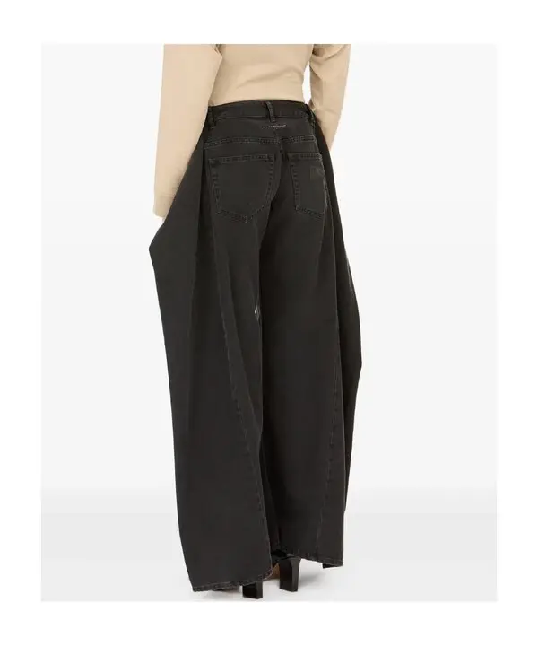 MAISON MARGIELA Wide-leg Draped Jeans - Black