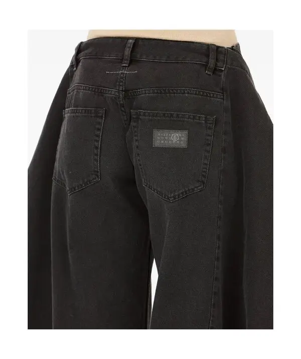 MAISON MARGIELA Wide-leg Draped Jeans - Black