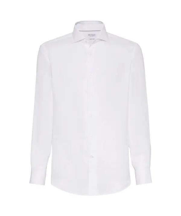 Brunello Cucinelli Buttoned Long-sleeved Shirt - White