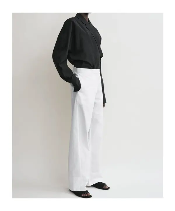 TOTEME Asymmetrical Wrap Blouse With Batwing Sleeves - Black