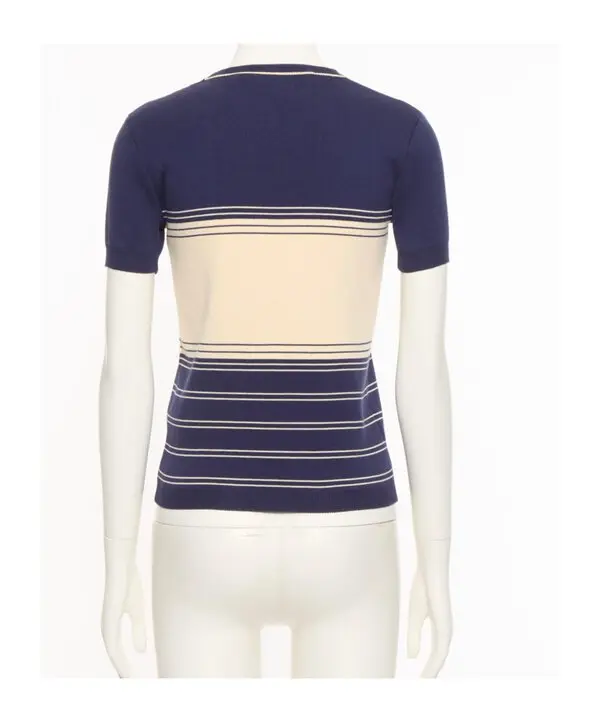 Valentino Garavani Striped Cotton Jumper - Provence Blue/birch