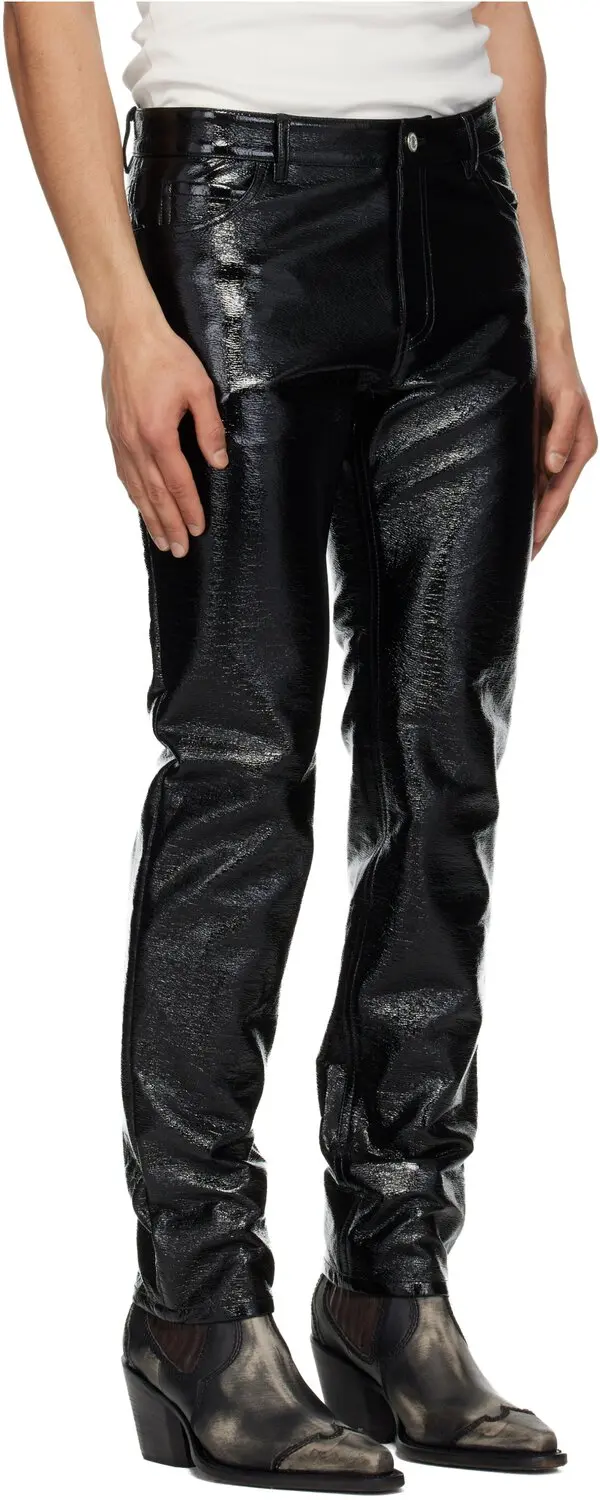 COURREGES Courrèges Straight-leg Vinyl Pants - Black