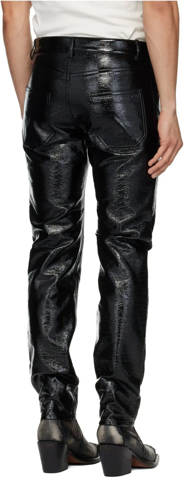 COURREGES Courrèges Straight-leg Vinyl Pants - Black