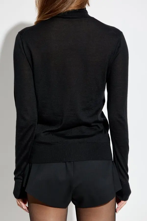 Dolce & Gabbana Turtleneck Knitted Jumper With Ribbed Cuffs And Hem - Black