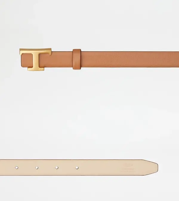 TOD'S T Plaque Reversible Belt - Brown