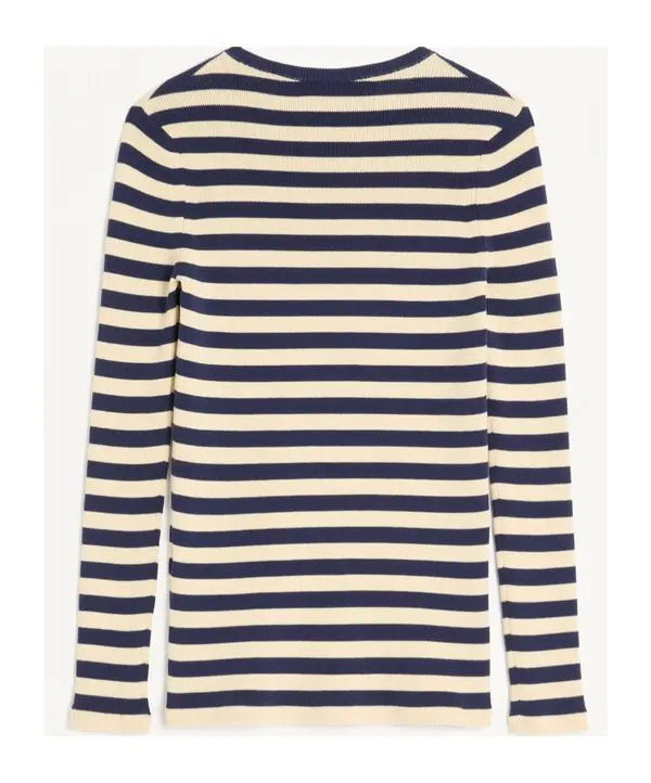 Valentino Garavani Striped Cotton Crewneck Jumper - Black