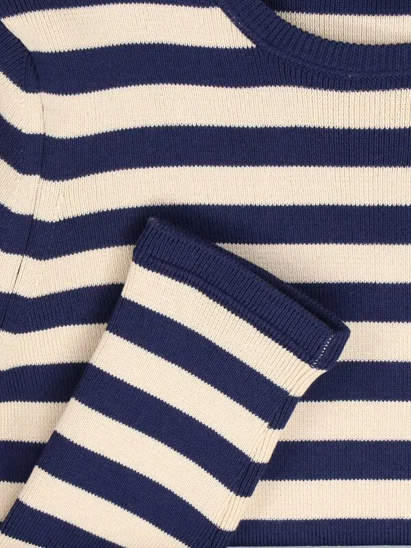 Valentino Garavani Striped Cotton Crewneck Jumper - Black