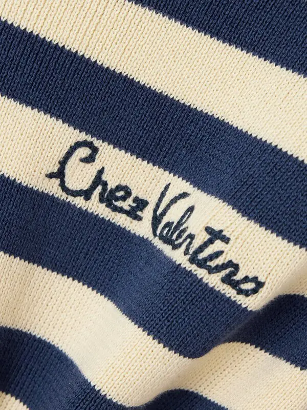 Valentino Garavani Striped Cotton Crewneck Jumper - Black