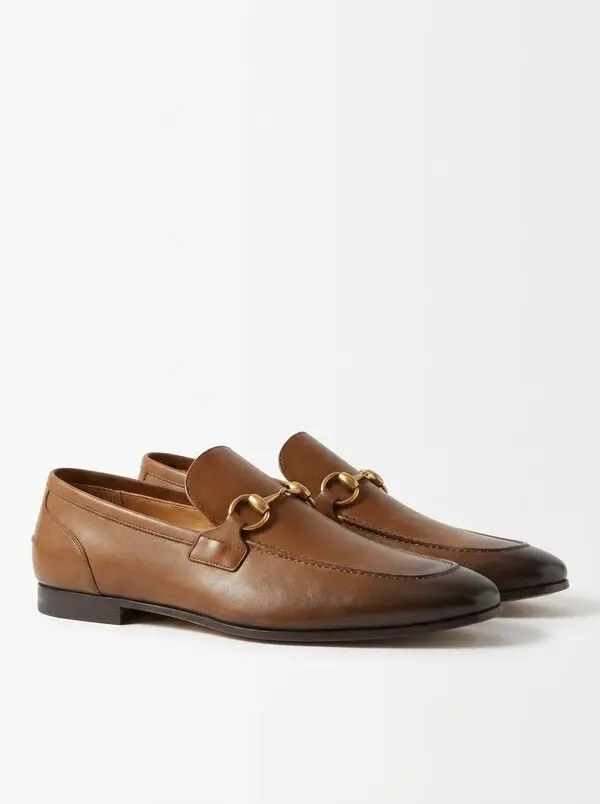 Gucci Jordaan Loafers With Horsebit Detail - Brown