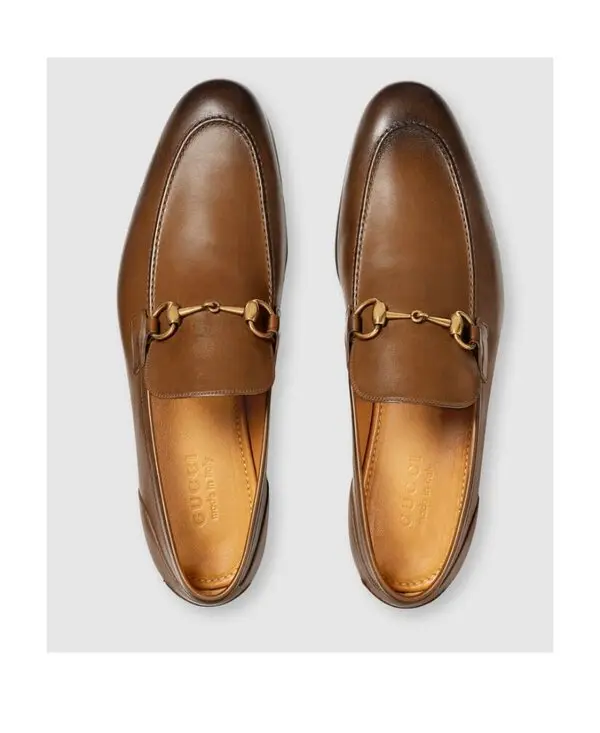Gucci Jordaan Loafers With Horsebit Detail - Brown