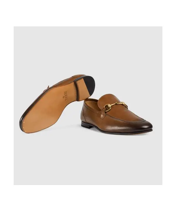 Gucci Jordaan Loafers With Horsebit Detail - Brown
