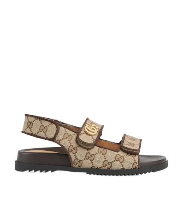 Gucci Gg Monogrammed Sandals - Nude
