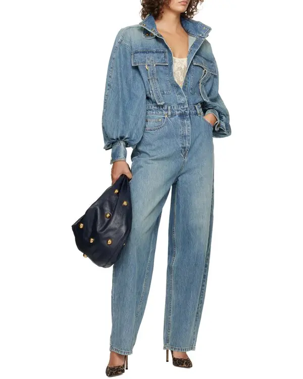 Zimmermann Illustration Long-sleeved Denim Jumpsuit