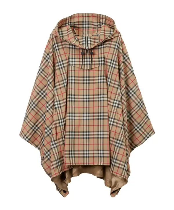 Burberry Checked Hooded Cape - Multicolor