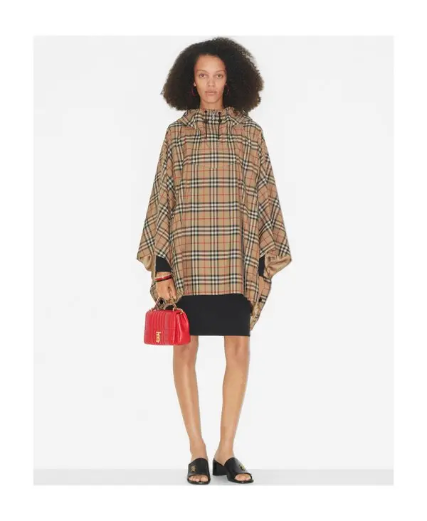 Burberry Checked Hooded Cape - Multicolor