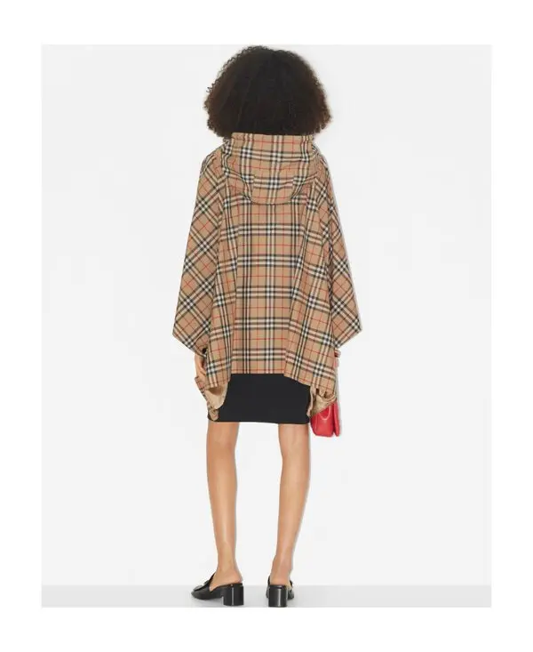 Burberry Checked Hooded Cape - Multicolor