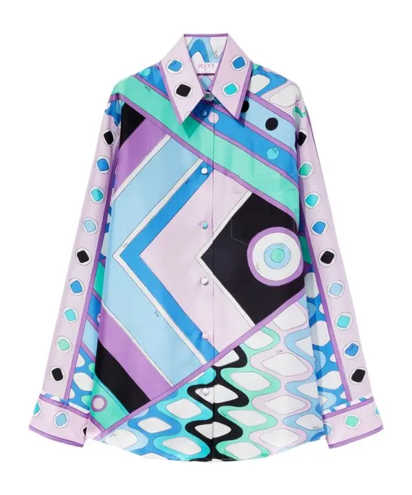 Emilio Pucci Geometric Print Long Sleeve Shirt - Multicolor