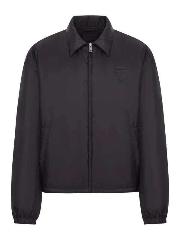 Prada Logo Detailed Zip-up Jacket - Black