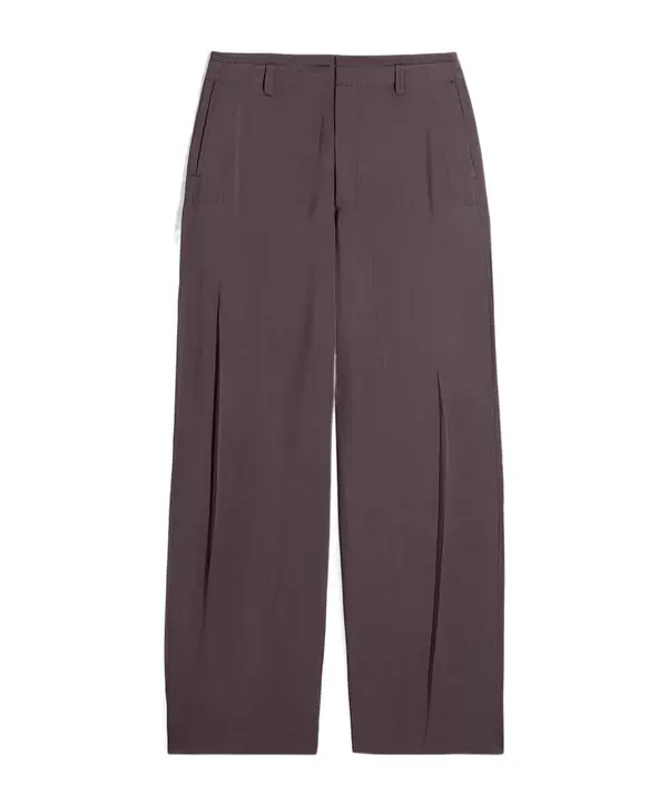 LEMAIRE Crinkled Wide-leg Trousers - Glossy Brown