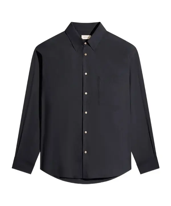 LEMAIRE Long-sleeved Curved Hem Regular Shirt - Black