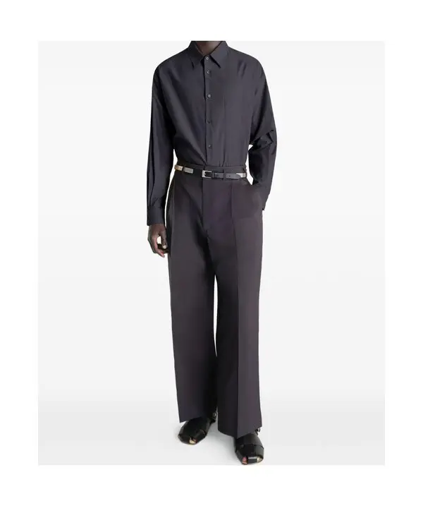 LEMAIRE Long-sleeved Curved Hem Regular Shirt