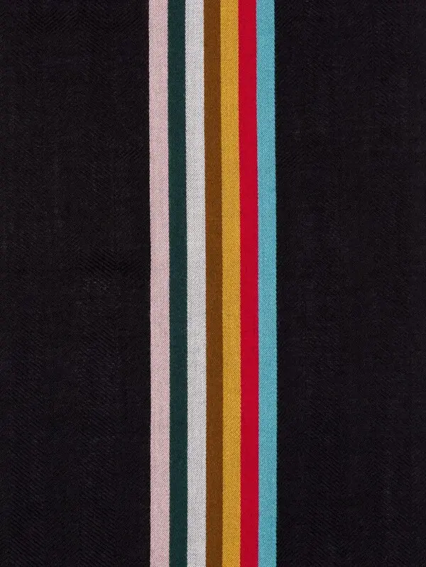 Paul Smith Logo-stripe Scarf - Black