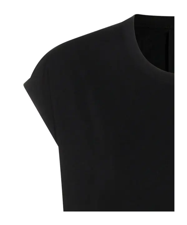THOM KROM Cap Sleeve Dress With Asymmetrical Slit - Black