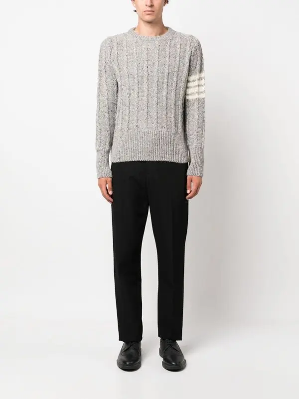 Thom Browne 4-bar Crewneck Knitted Jumper