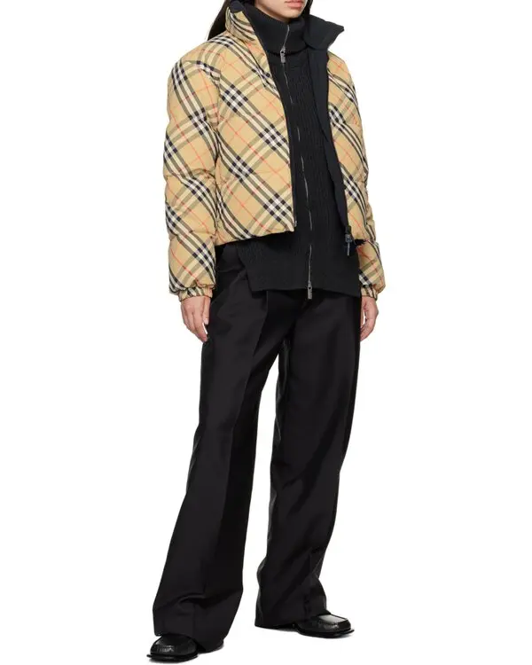 Burberry Reversible Checked Zipped Puffer Jacket - Sand-colored