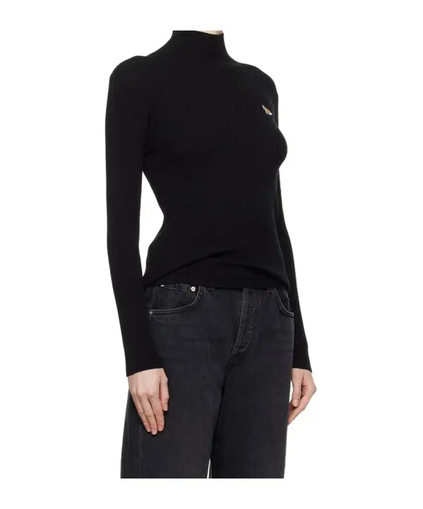 Maison Kitsuné Baby Fox Ribbed Turtleneck Sweater