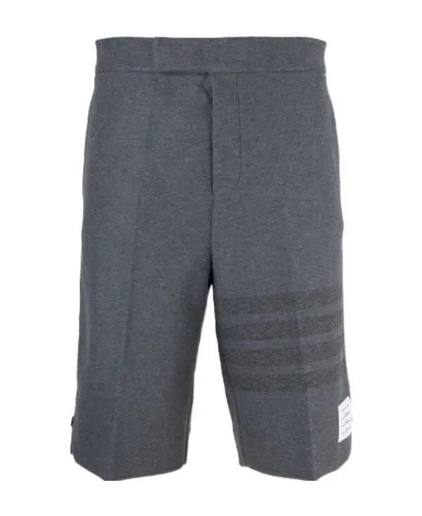 Thom Browne 4-bar Striped High-waist Bermuda Shorts - Gray