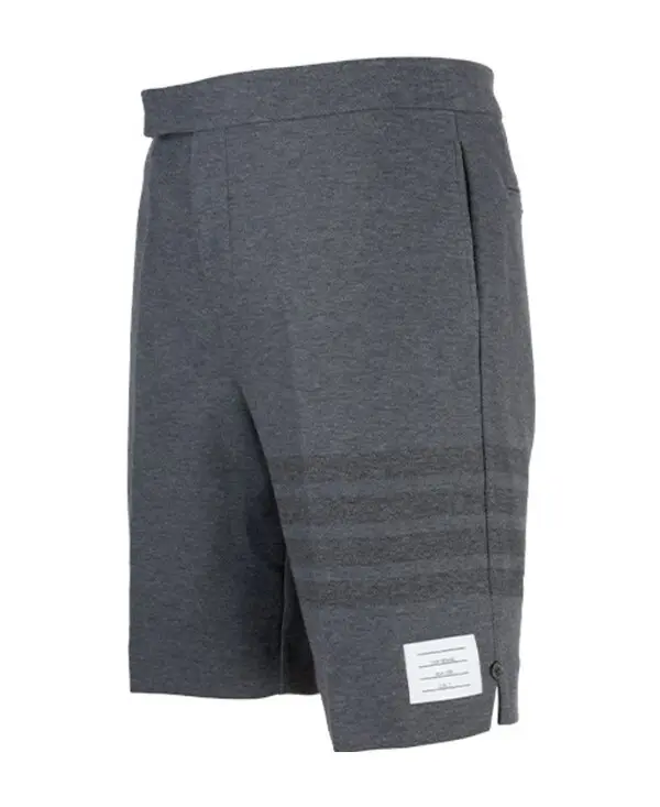 Thom Browne 4-bar Striped High-waist Bermuda Shorts - Gray