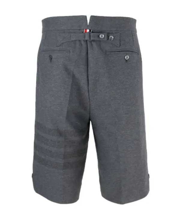 Thom Browne 4-bar Striped High-waist Bermuda Shorts - Gray