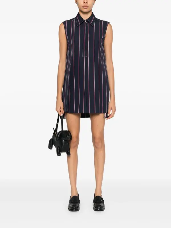 Thom Browne Sleeveless Striped Shirt Dress
