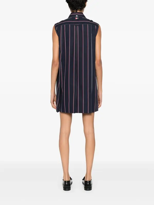 Thom Browne Sleeveless Striped Shirt Dress