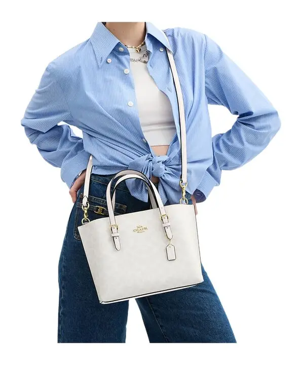 COACH Mollie Tote Bag 25 In Signature Canvas - White/chalk