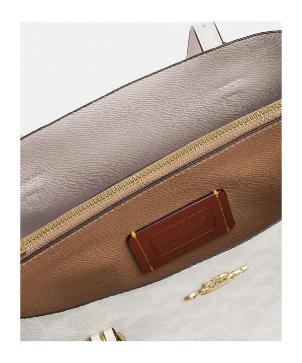 COACH Mollie Tote Bag 25 In Signature Canvas - White/chalk