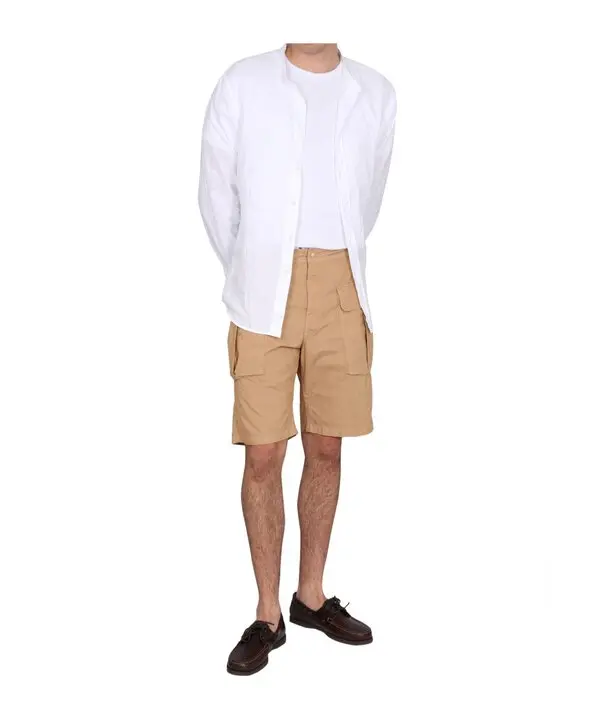 Aspesi Buttoned Straight-leg Cargo Shorts - Nude