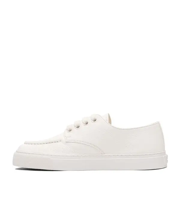 Prada Leather Lace-up Sneakers - Ivory