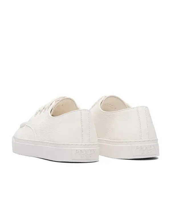 Prada Leather Lace-up Sneakers - Ivory