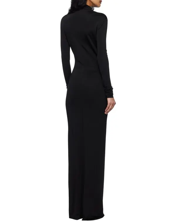 Khaite High Neck Long Sleeve Maxi Dress