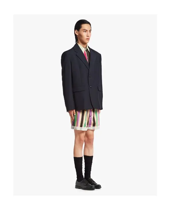 Prada Single-breasted Wool And Mohair Jacket - Blue