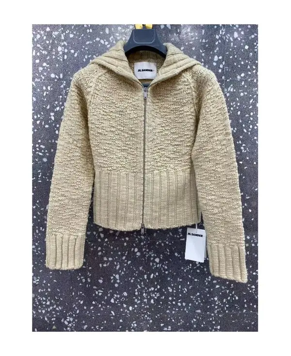 JIL SANDER Zip-up Lapel Cardigan