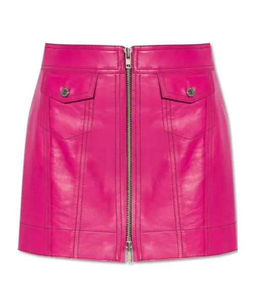 STAND STUDIO Kaelyn Zipped Leather Skirt