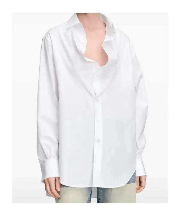 MAISON MARGIELA Buttoned Fringed Shirt - White