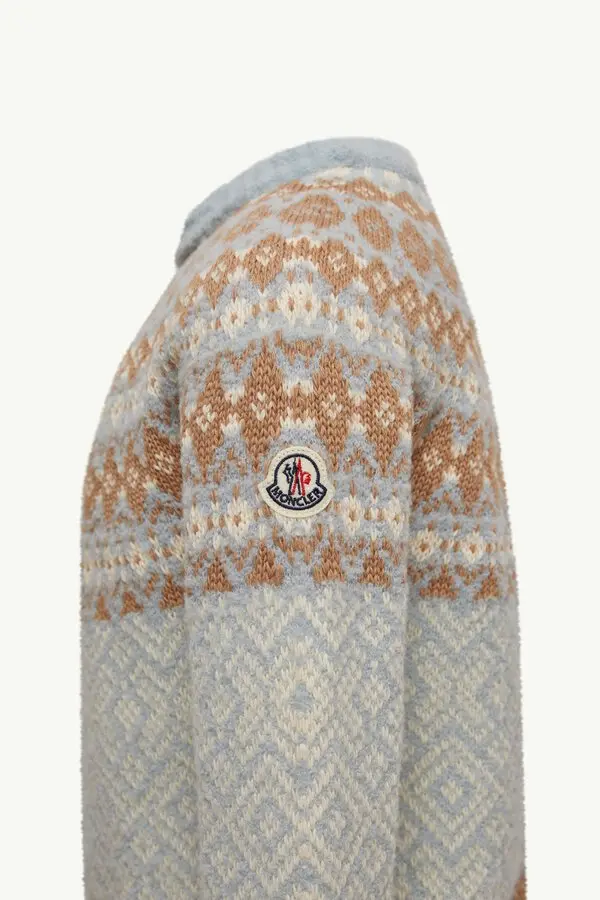 Moncler Wool Blend Fair Isle Knit Sweater