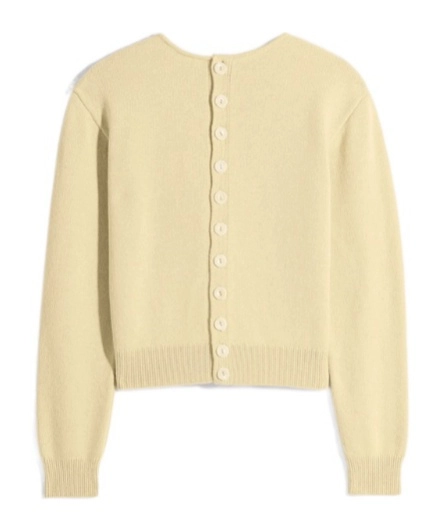 LEMAIRE Reversible Buttoned Jumper In Cashmere And Wool - Butter