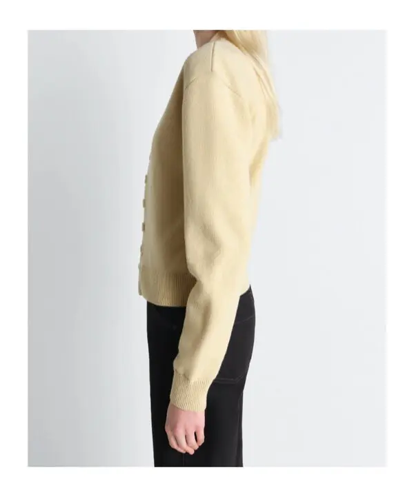 LEMAIRE Reversible Buttoned Jumper In Cashmere And Wool - Butter
