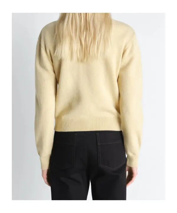 LEMAIRE Reversible Buttoned Jumper In Cashmere And Wool - Butter