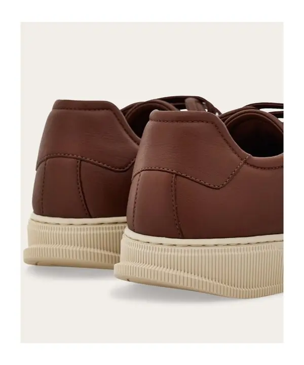 FERRAGAMO Low-top Leather Trainers - Brown